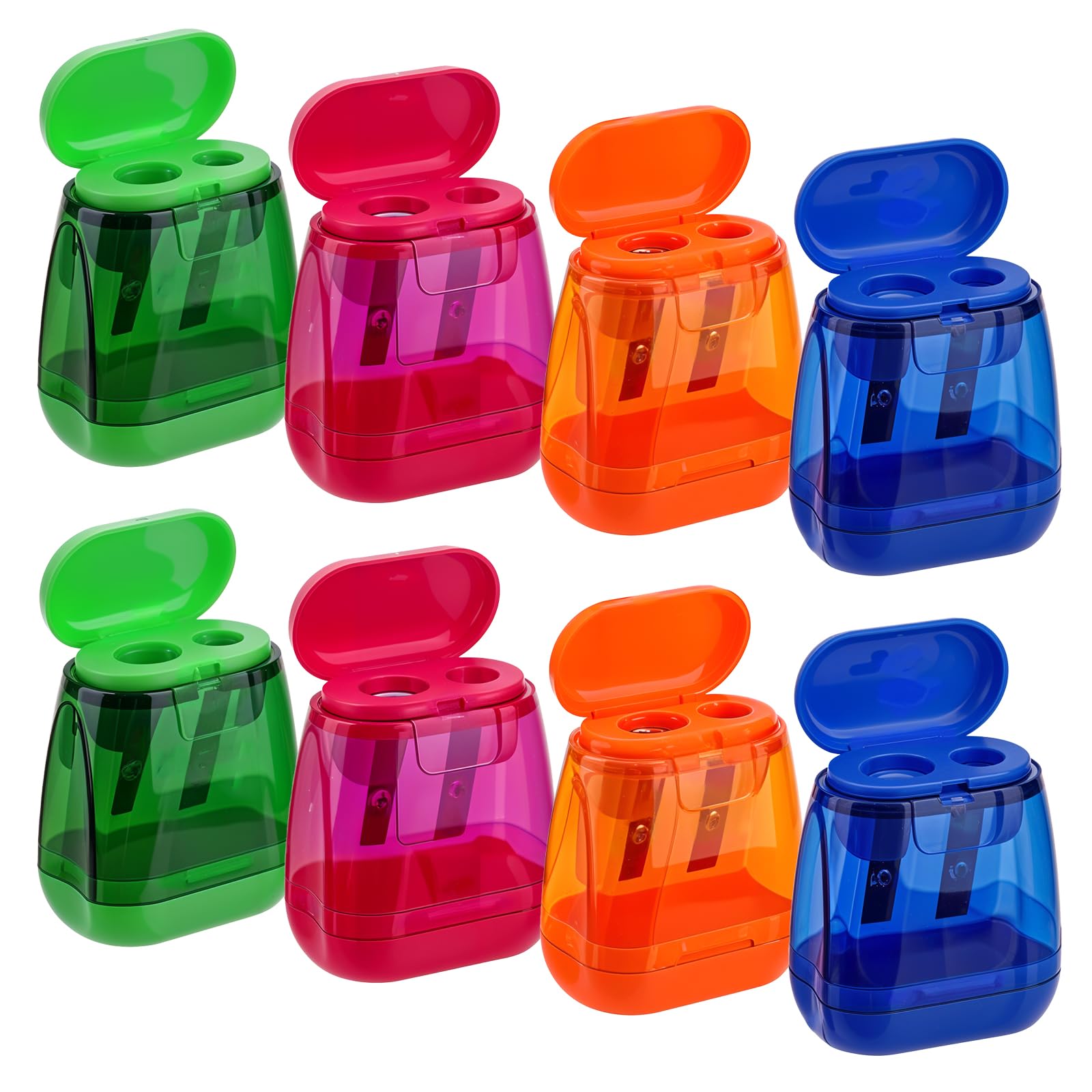 Amazon.com : 8 Pcs Pencil and Crayon Sharpener, 2 Holes Handheld ...