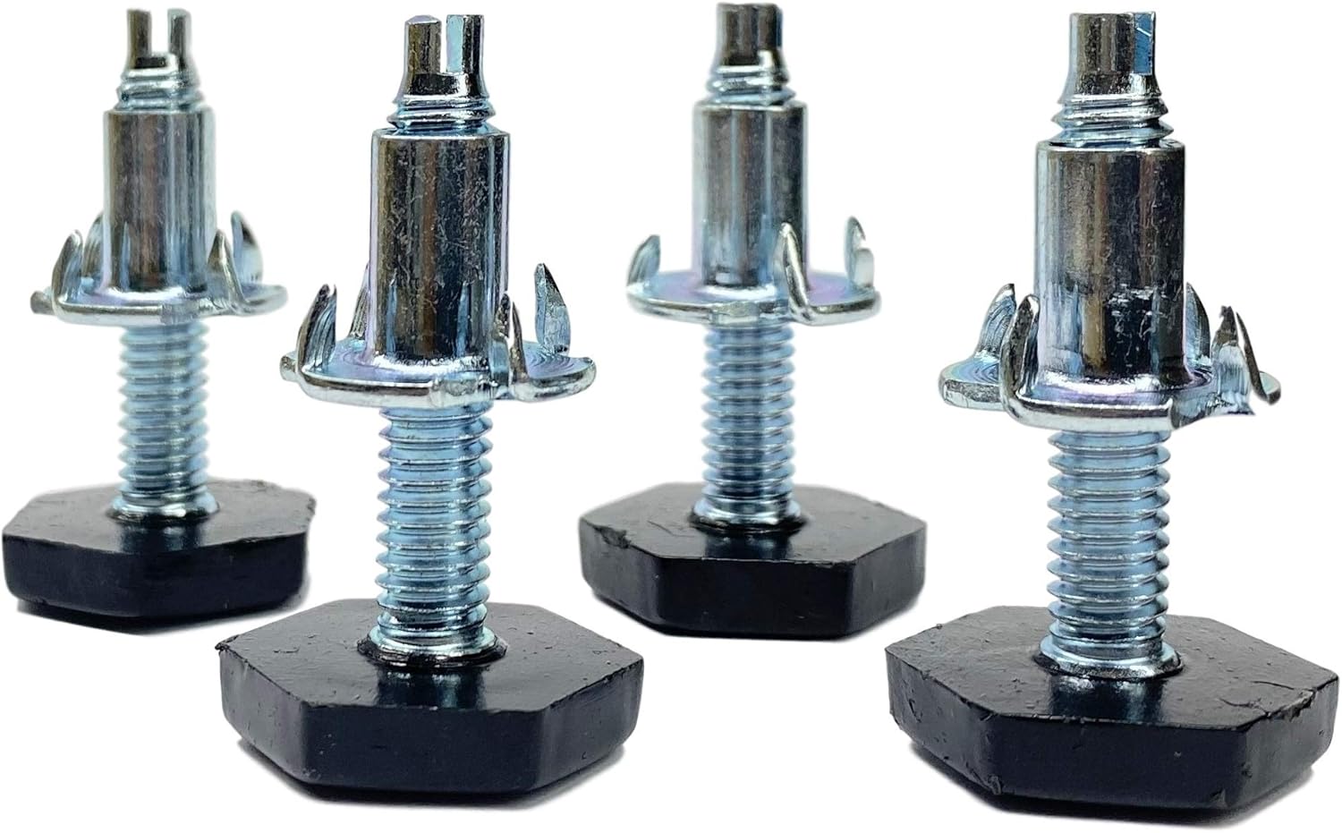 5/16"-18 Nylon Hex Base Furniture Leg Levelers with 4 Prong Tee Nuts ...