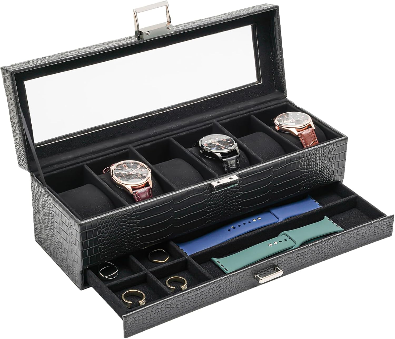 Amazon.com: ProCase Watch Box, 6 Slot Watches Display Case with Drawer ...