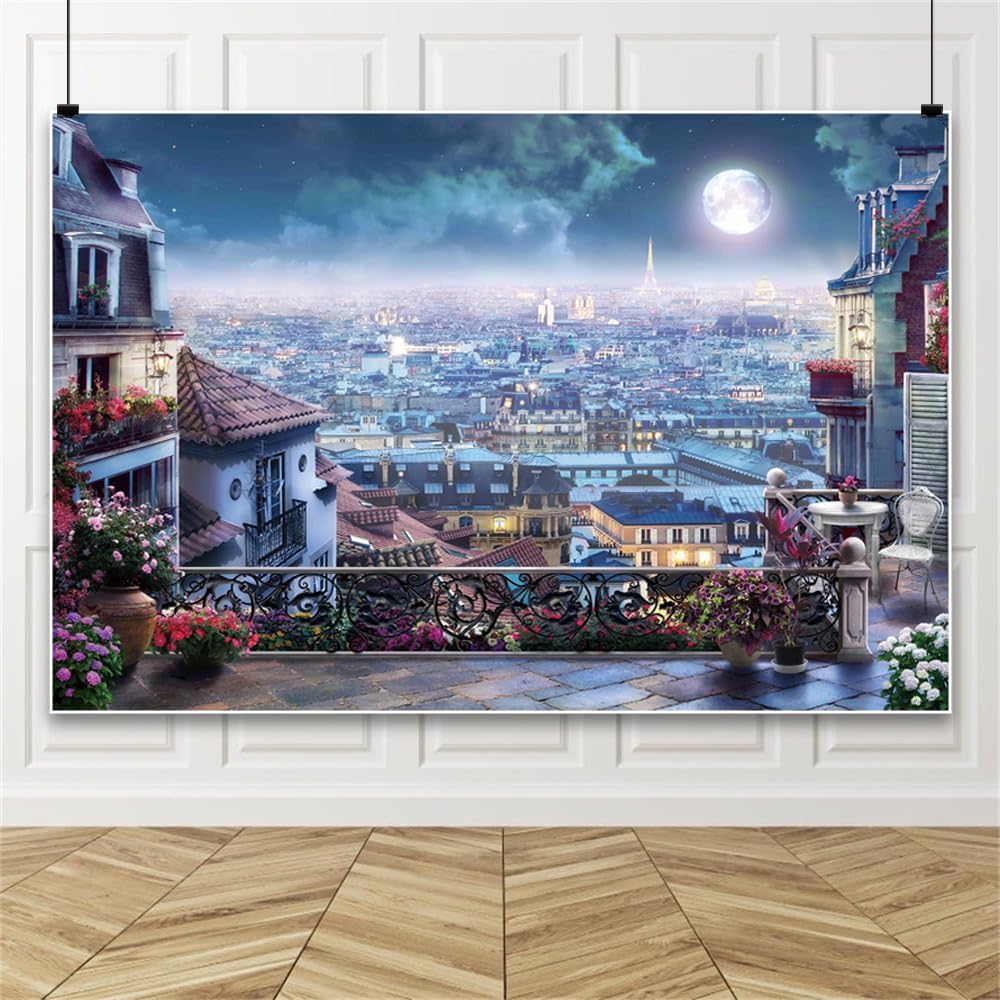 Amazon.com : Leowefowa Downtown Cityscape Background 10x8ft City ...
