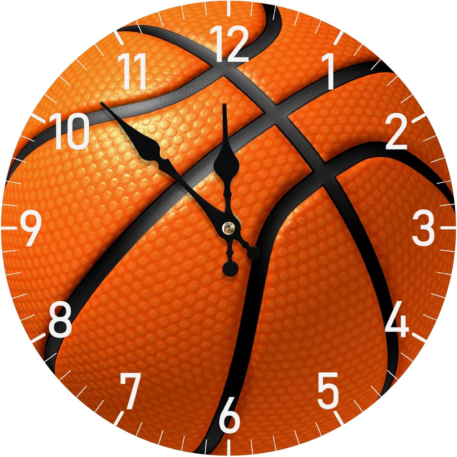 Amazon.com: FGQWUGAS Basketball Wooden Round Wall Clock,Decoration for ...