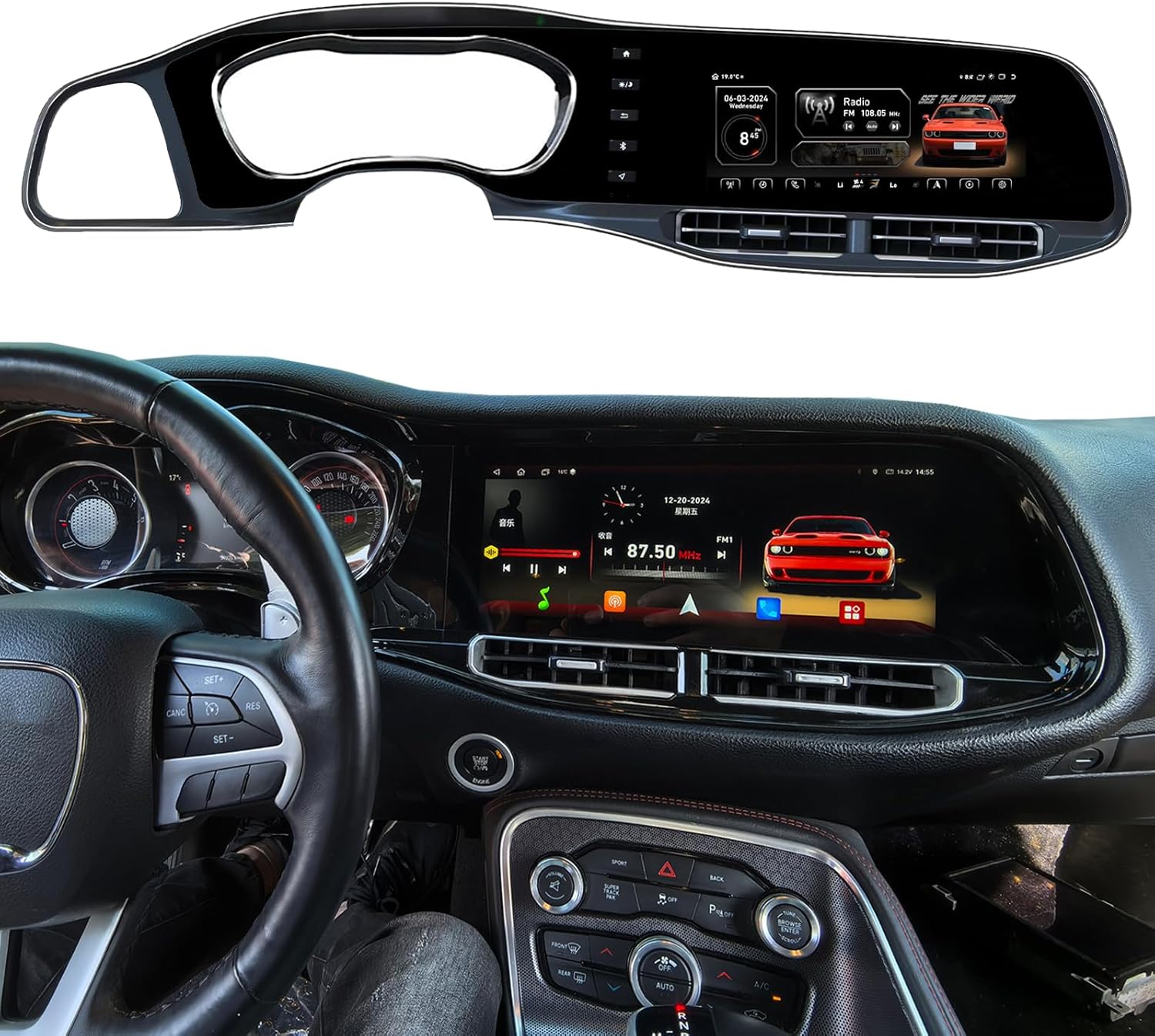 Amazon.com: Radio de coche de 12.3 pulgadas estéreo para Dodge ...