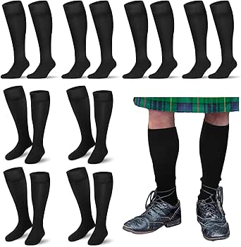 Amazon.com: Cozypower 8 Pairs Scottish Kilt Hose for Men Ribbed Kilt ...