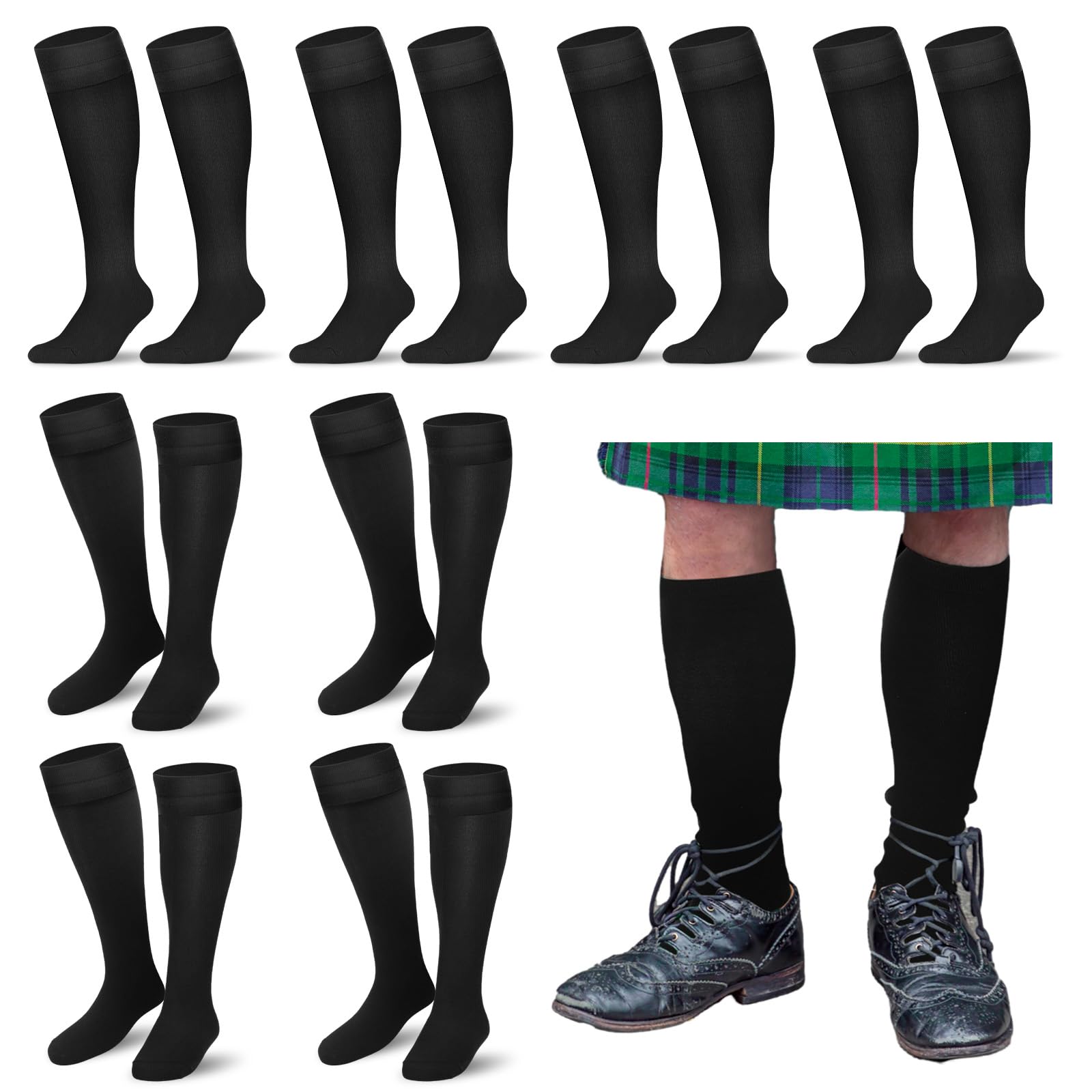 Amazon.com: Cozypower 8 Pairs Scottish Kilt Hose for Men Ribbed Kilt ...