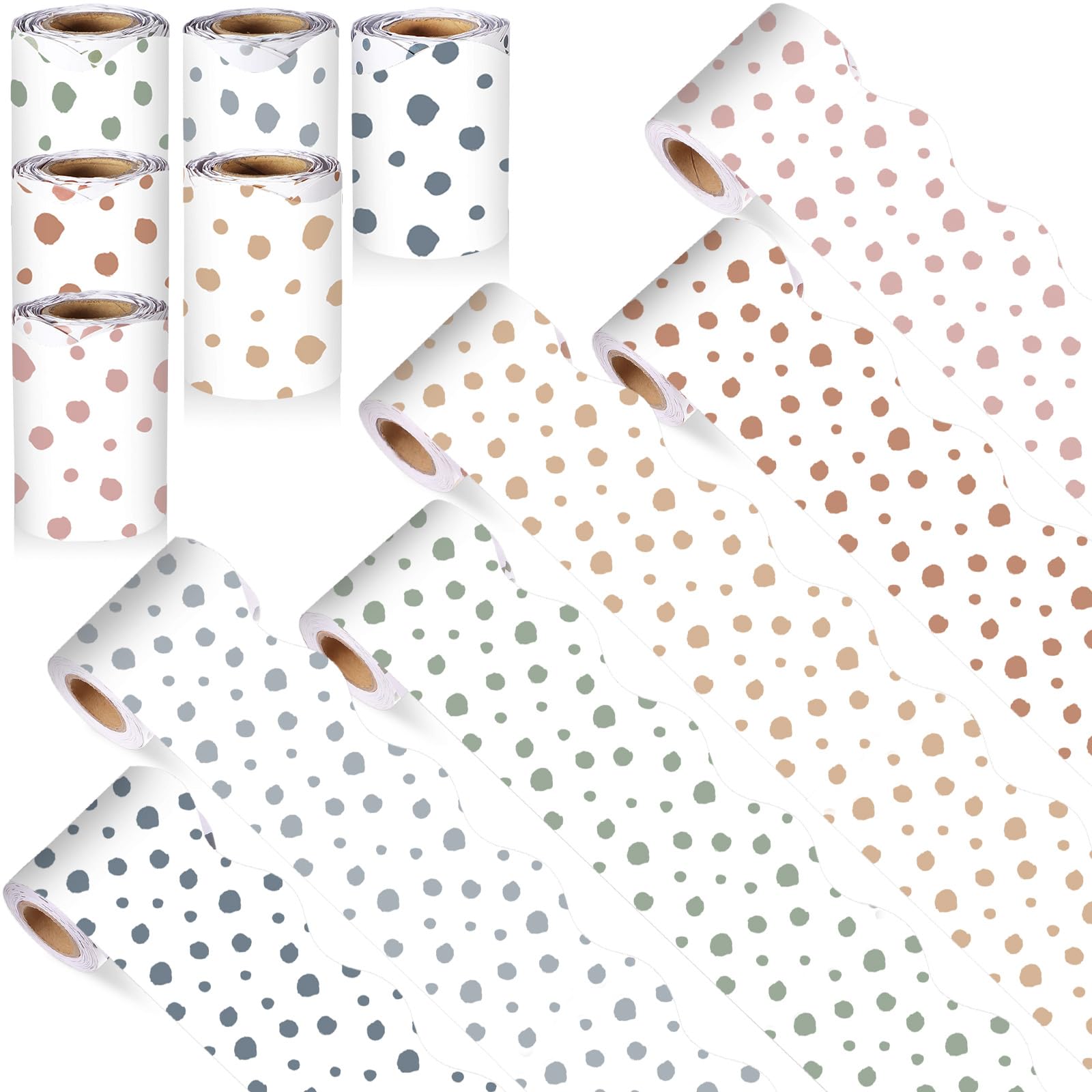 Snapklik.com : 160ft Boho Dots Border For Bulletin Board, Polka Dot ...