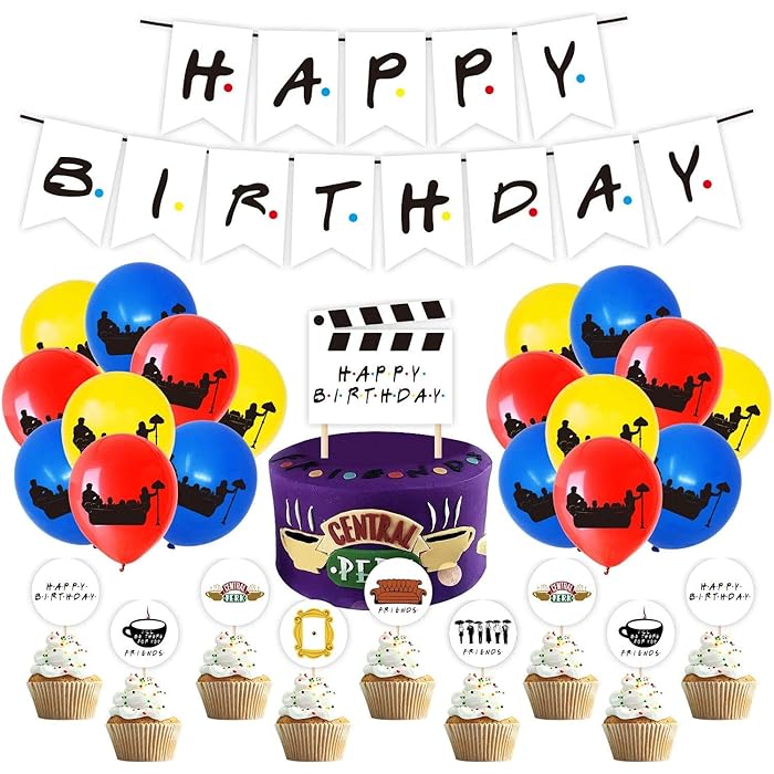 Buy Friends Theme Birthday Party Decoration Include Banner Cupcake ...