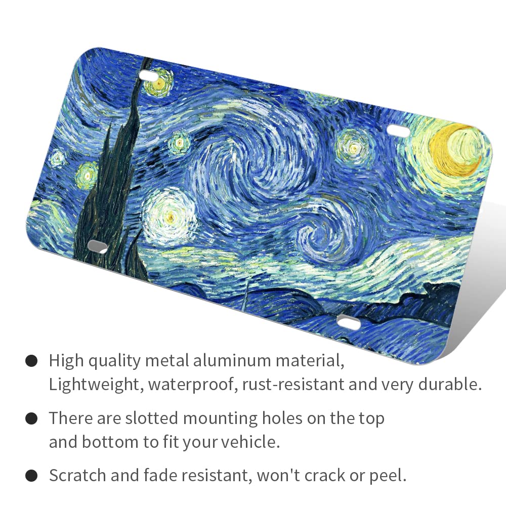 Snapklik.com : Starry Night By Vincent Van Gogh License Plate,Car Front ...