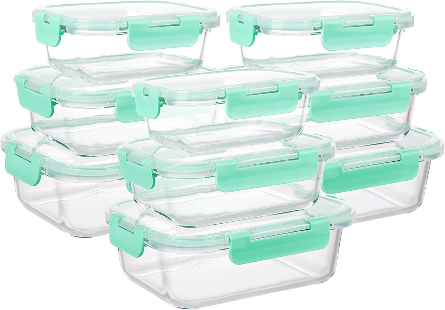 Amazon.com: Moretoes Glass Food Storage Containers, 9pcs, Glass Meal ...