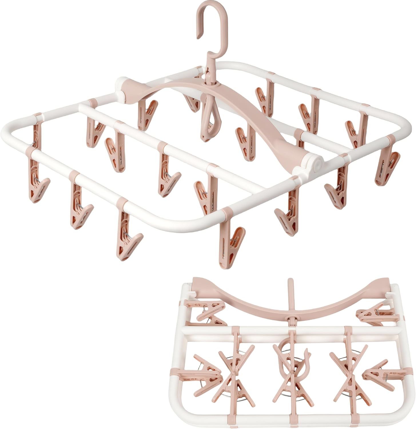 Amazon.com: Foshine Clothes Drying Racks Foldable Clip Hangers Drip ...