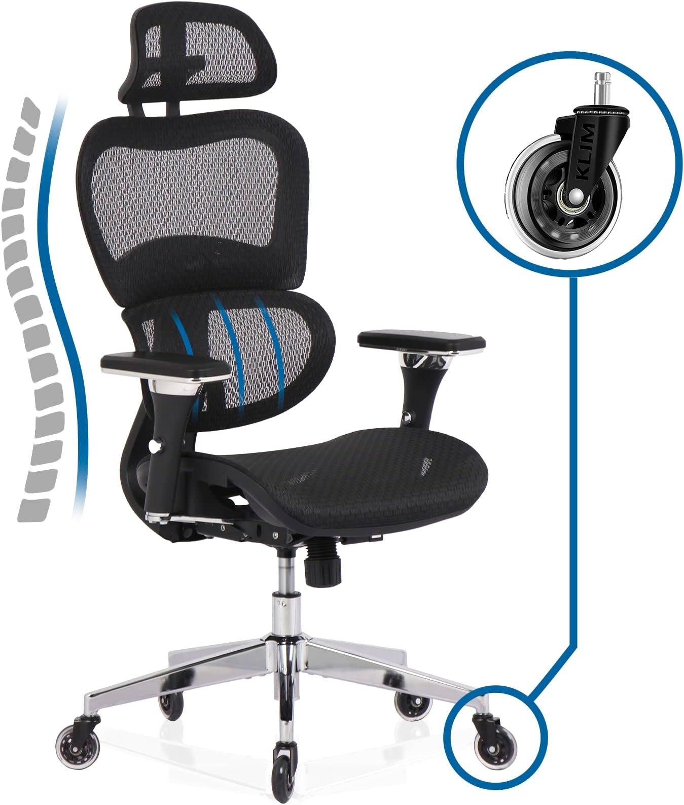 KLIM K800 Chaise de Bureau Ergonomique - Nouveauté 2024 - Siège ...