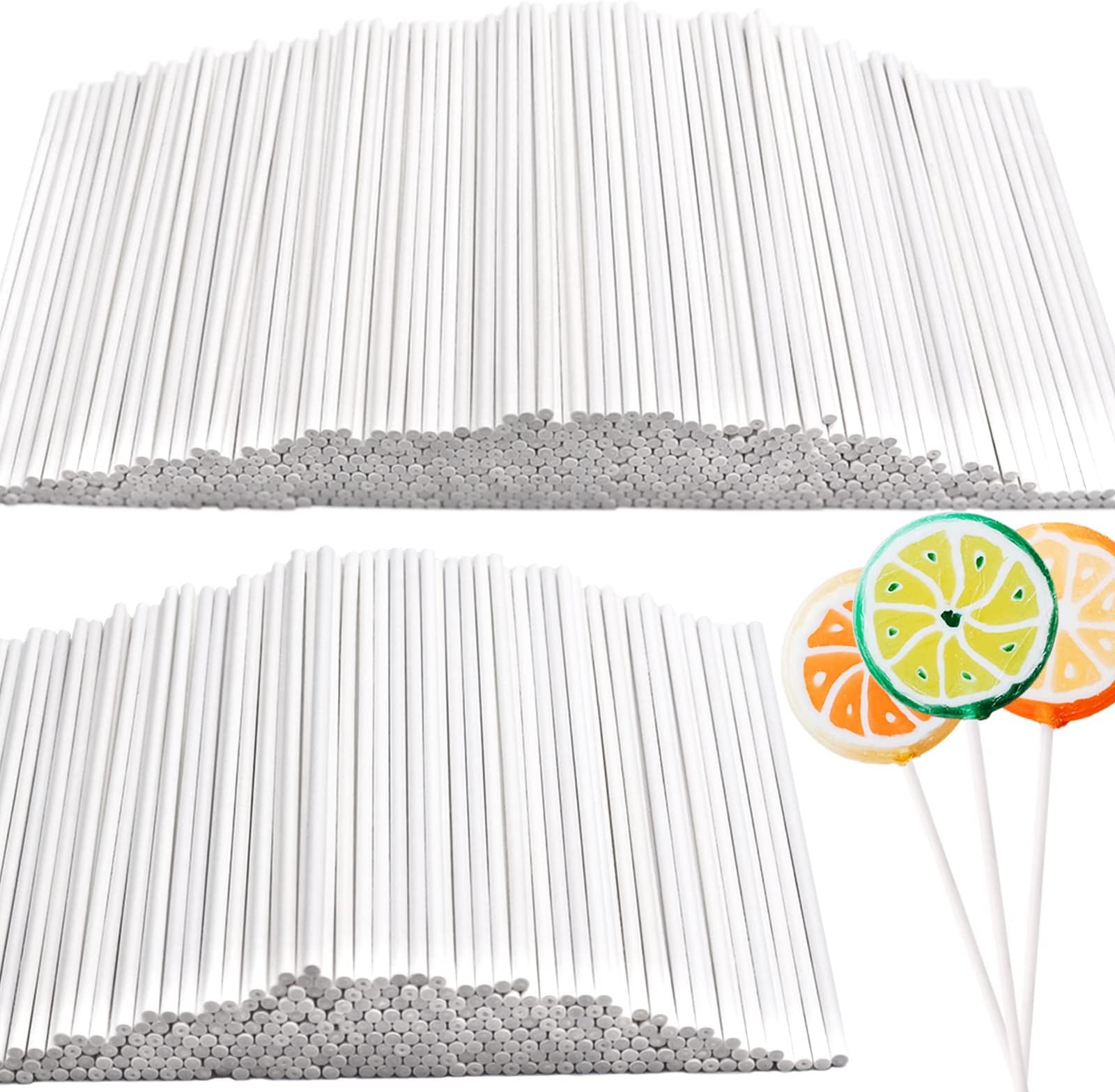 Amazon.com: 4 Inch White Lollipop Sticks, Lollipop Treat Sticks, for ...