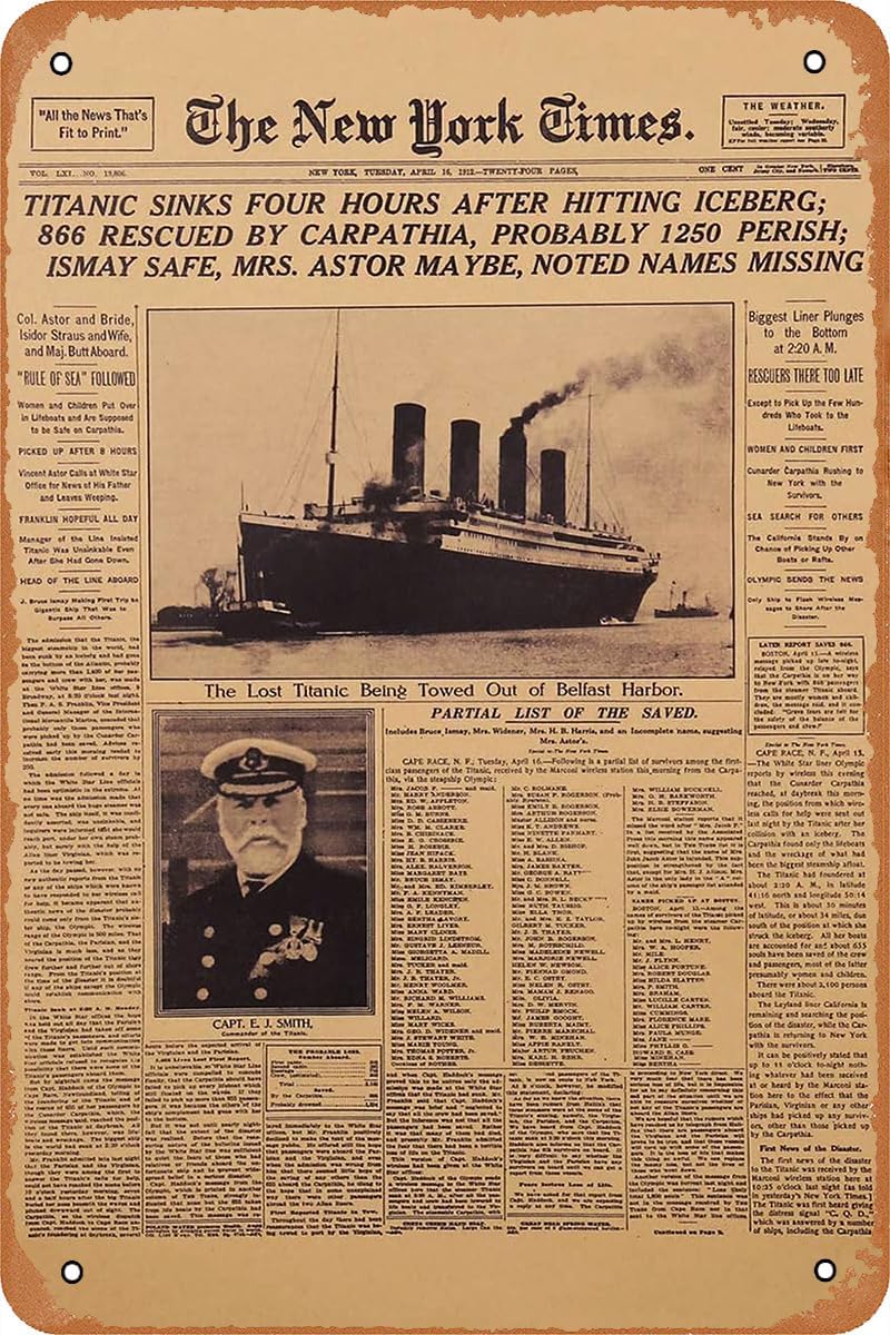 Amazon.com: LIQIXI Titanic Movie Poster Retro Metal Sign Vintage Tin ...