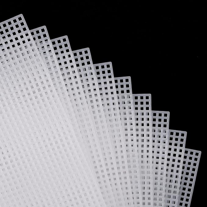 Amazon.com: 10 Sheets 13.2x10.35in 7 Count Plastic Canvas White Clear ...