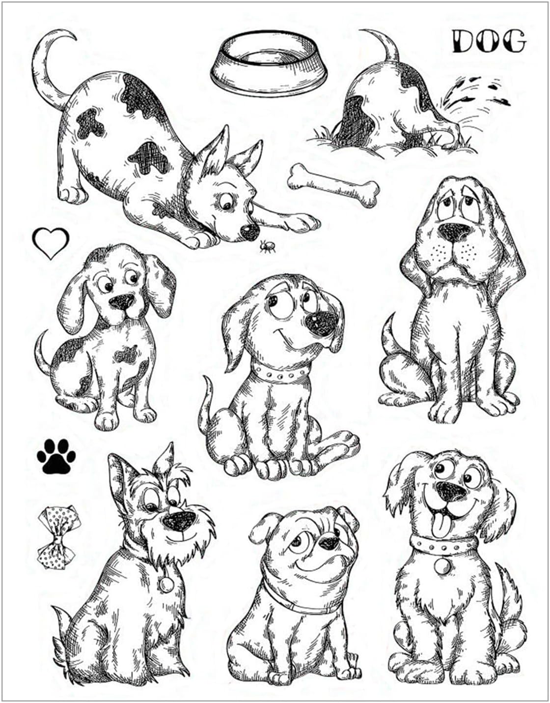 Arbuya Dog Clear Stamps for Card Making or Journaling,Pet Dog ...