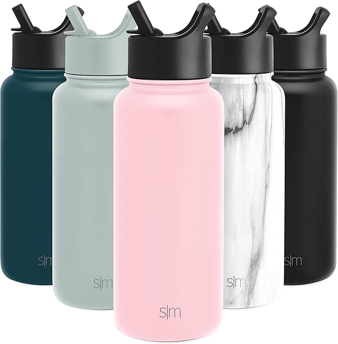 Amazon.com: Simple Modern Water Bottle with Straw Lid Vacuum Insulated ...