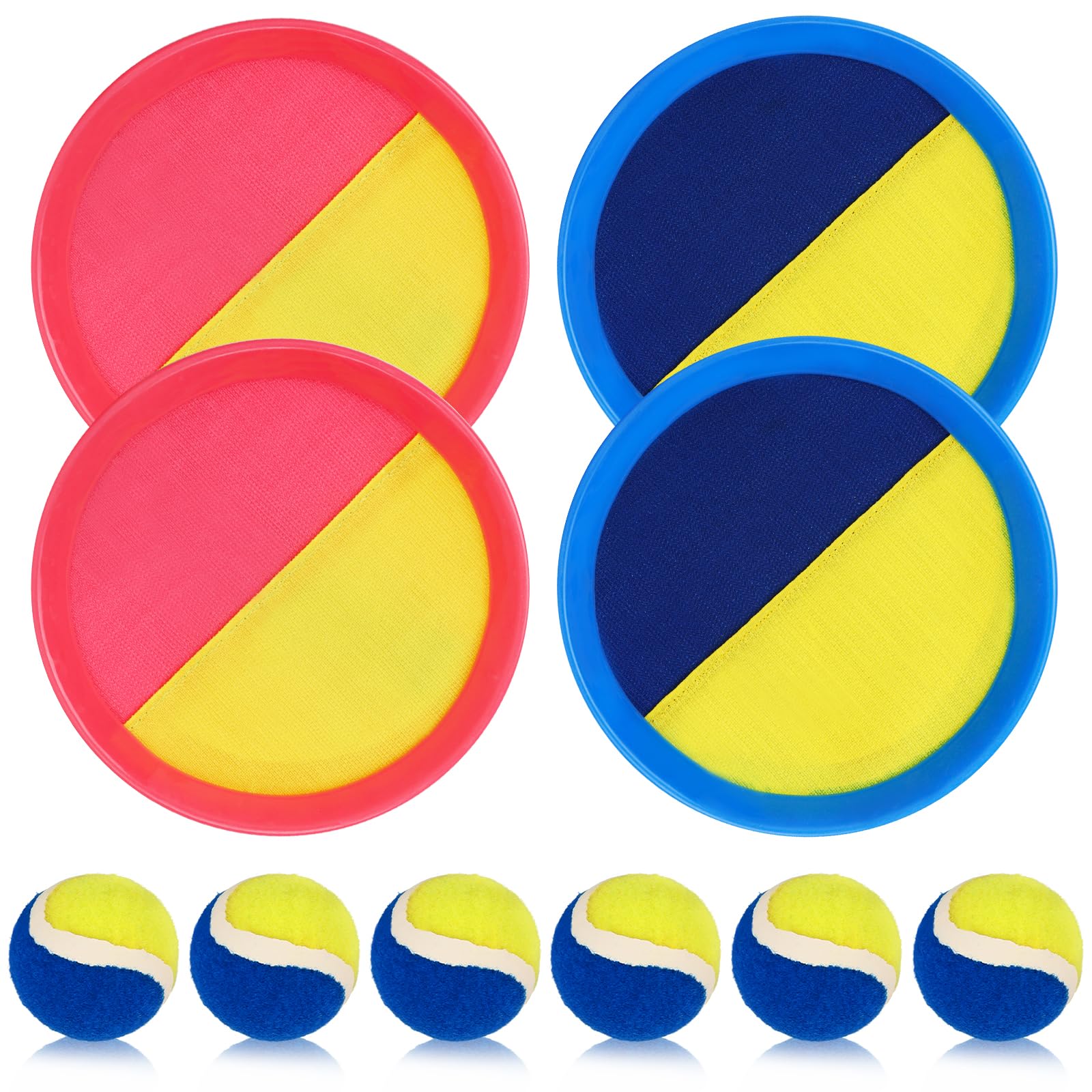 Amazon.com: Toss and Catch Ball Set Catch Game Toys with 4 Paddles 6 ...