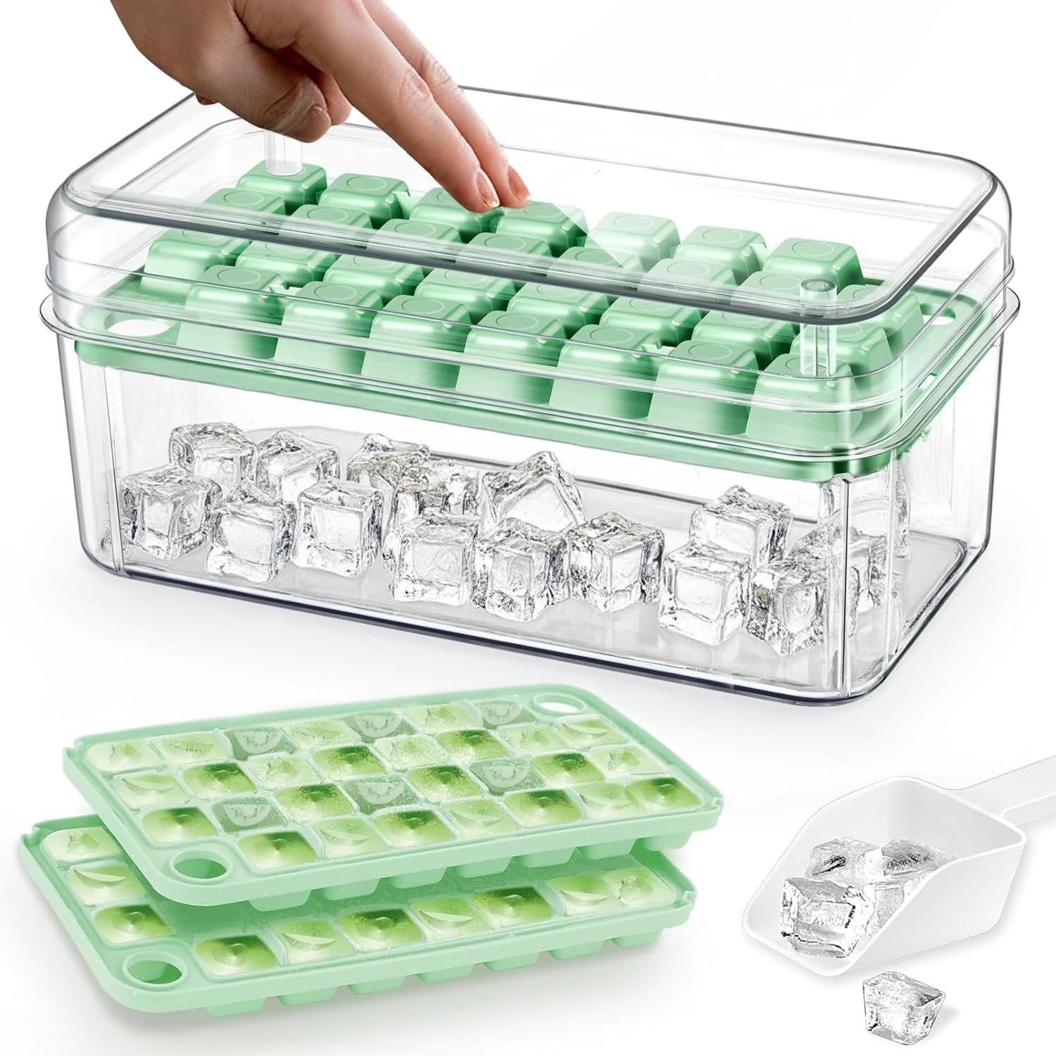 Amazon.com: Food Grade Ice Cube Mold with Lid Storage Cooler Box: Home ...