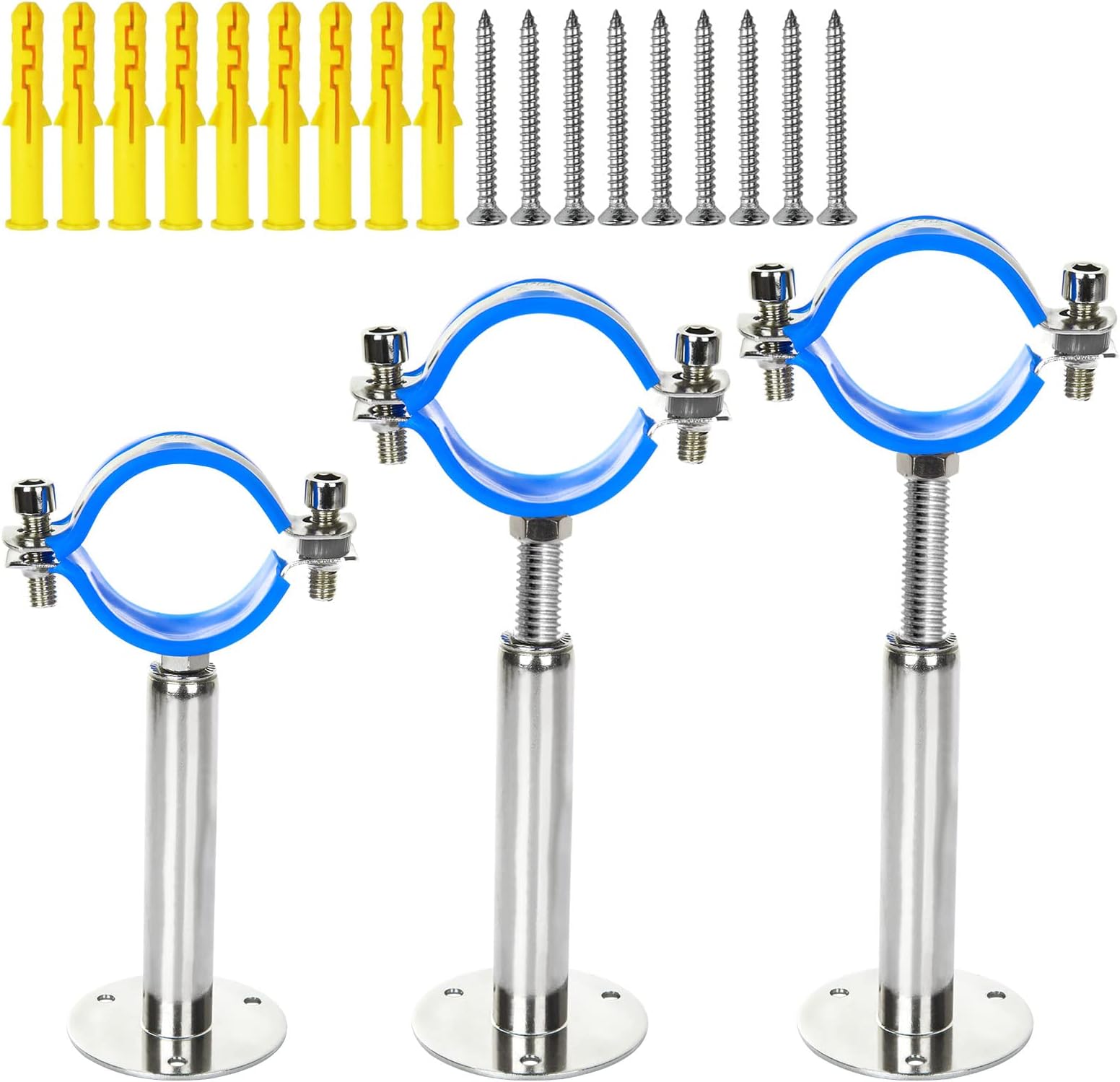 Stainless Steel Wall Mount Ceiling Mount Pipe Supports, Adjustable Pipe ...