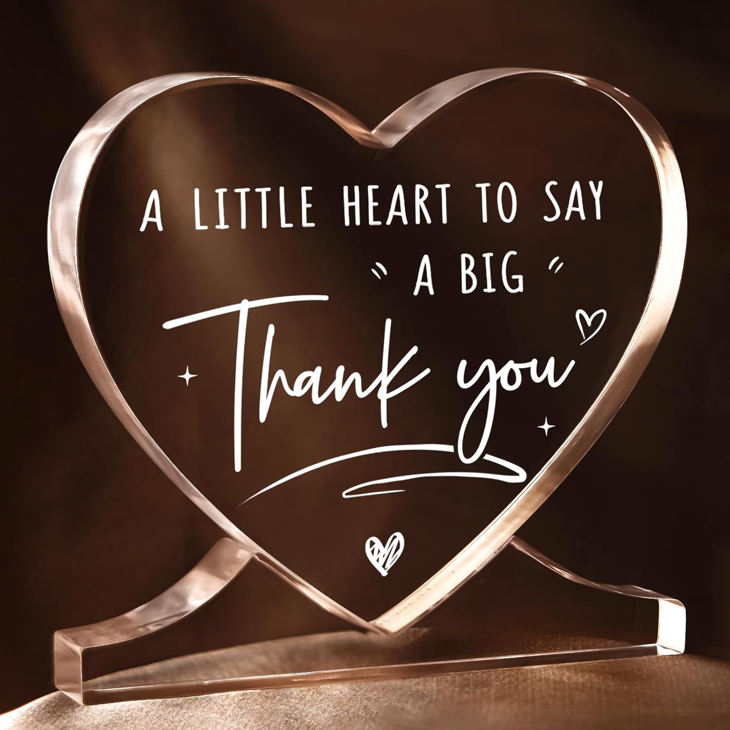 Encoink Thank You Gift for Women, Men, Heart-Shaped Acrylic Desk Decor ...