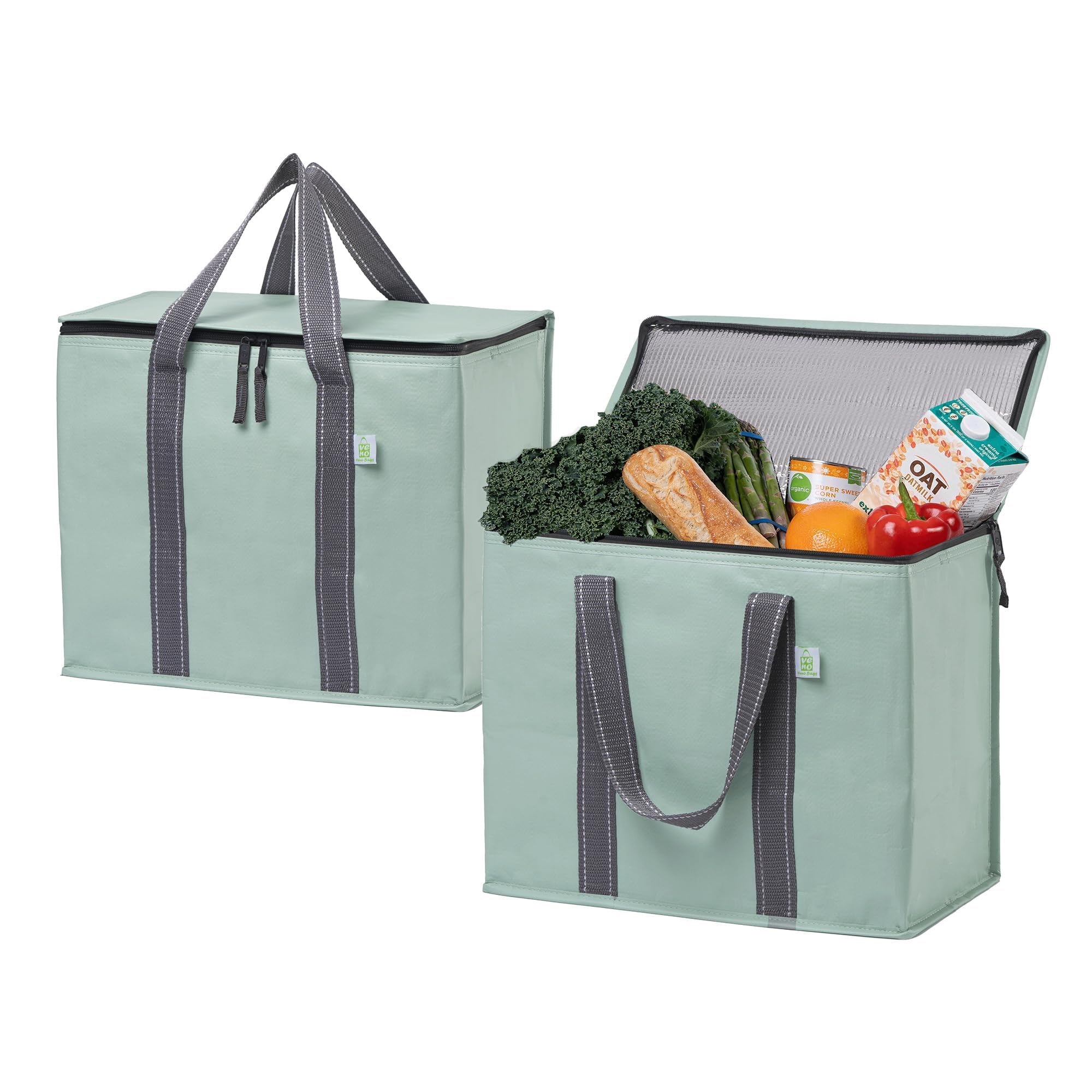 Amazon.com: VENO 2 Pack Cooler Bag and Insulated Grocery Bags for Food ...
