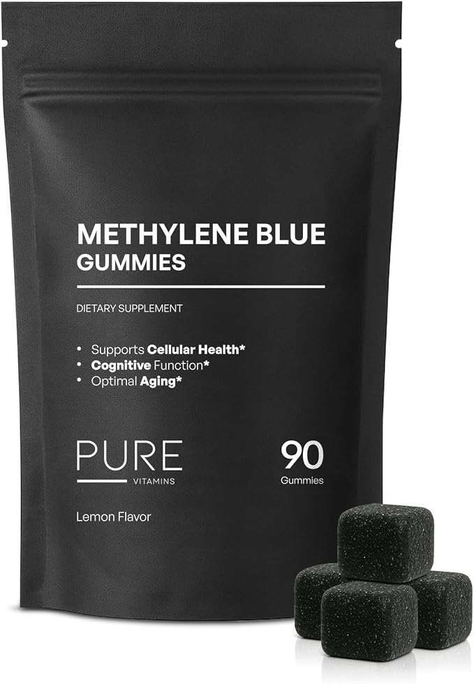 Amazon.com: Pure Vitamins Methylene Blue Gummies 90ct - 5mg USP Grade ...