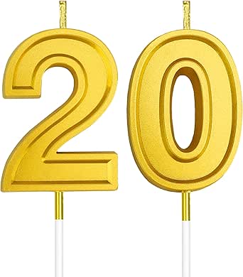 Amazon.com: Gold 20th Birthday Decorations for Men - Cake Topper ...