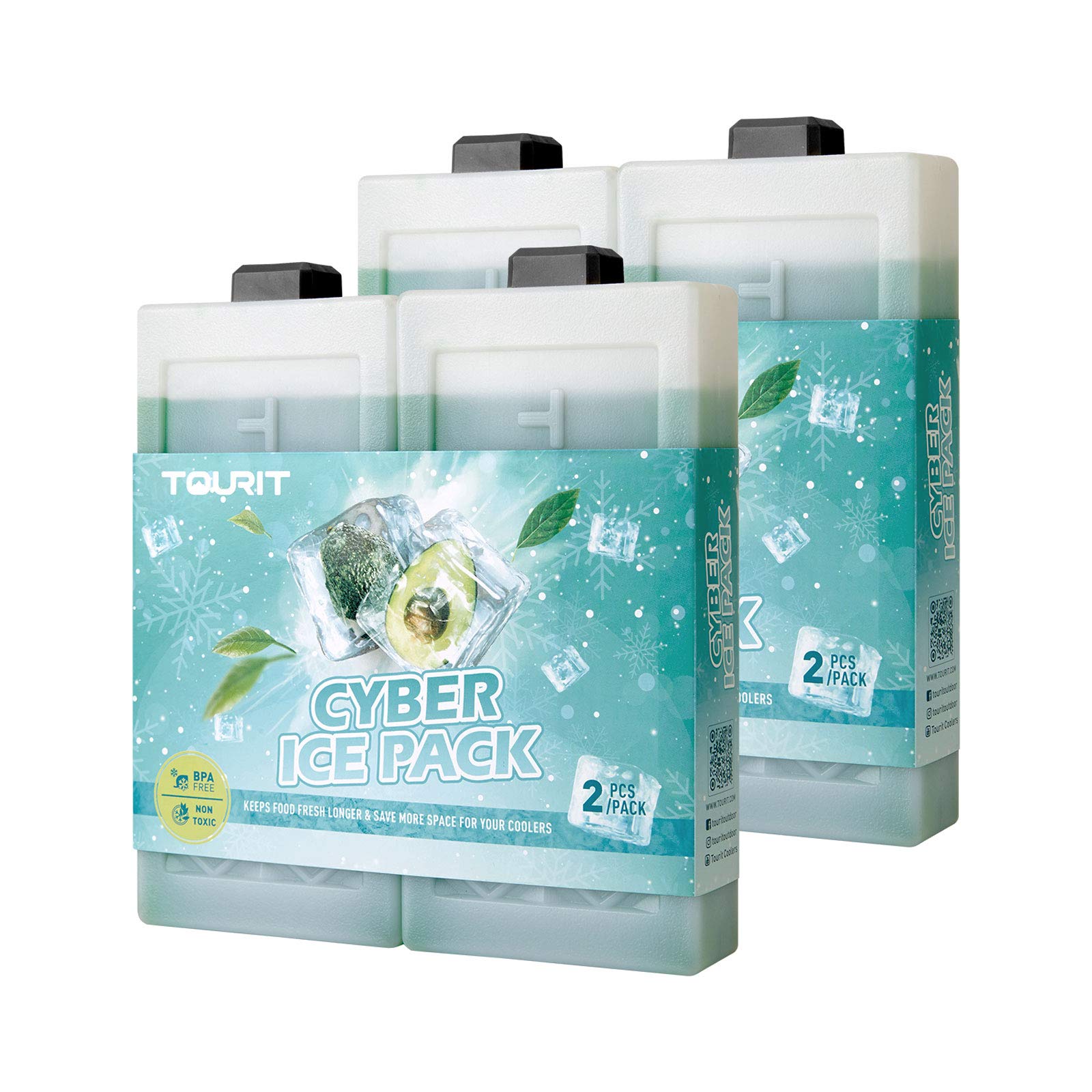 Snapklik.com : TOURIT Reusable Ice Packs For Coolers Long Lasting ...