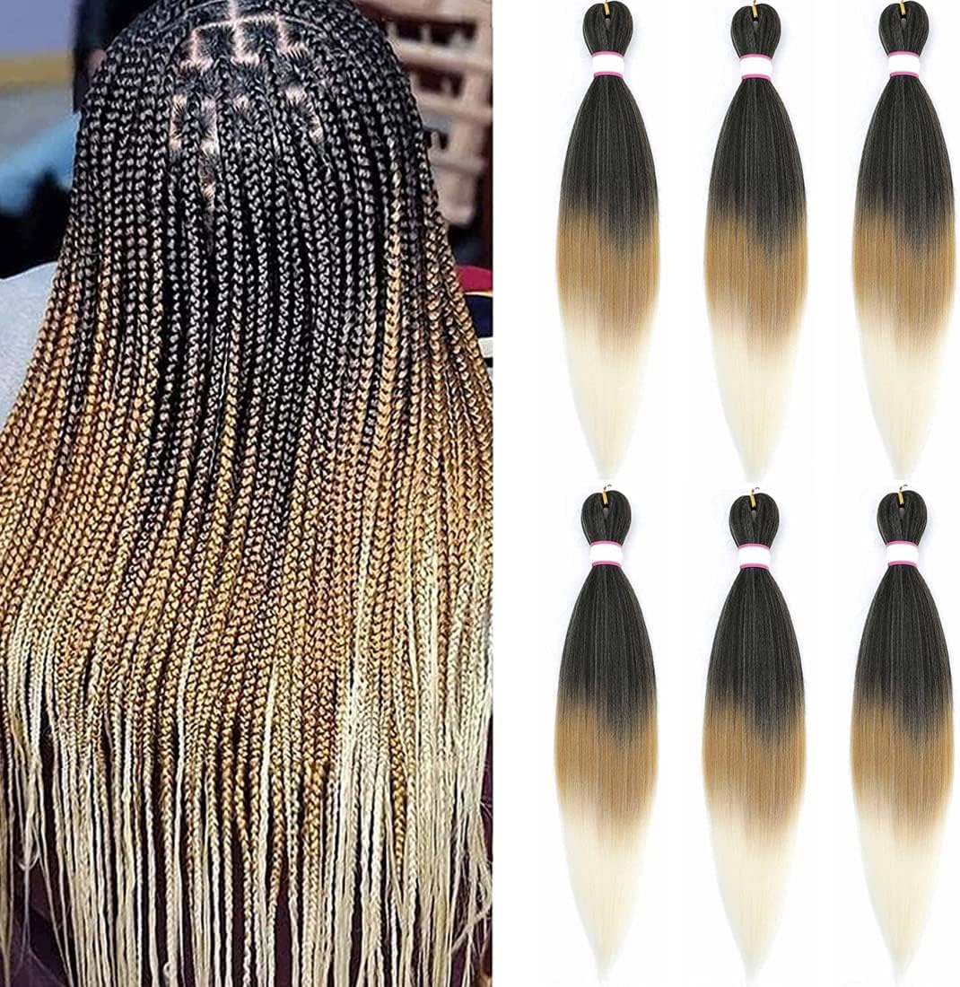 20 Inch Pre Stretched Braiding Hair 6 Packs Yaki Braiding Hair ...