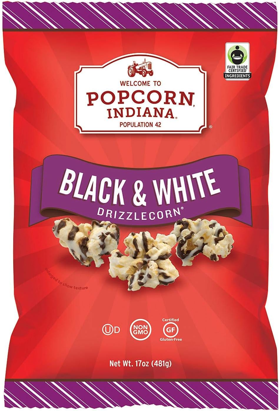 Amazon.com: Popcorn Indiana Black & White Drizzlecorn 17 Oz
