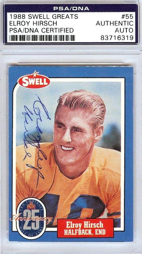 Elroy "Crazy Legs" Hirsch Autographed Signed 1988 Swell Greats Card ...