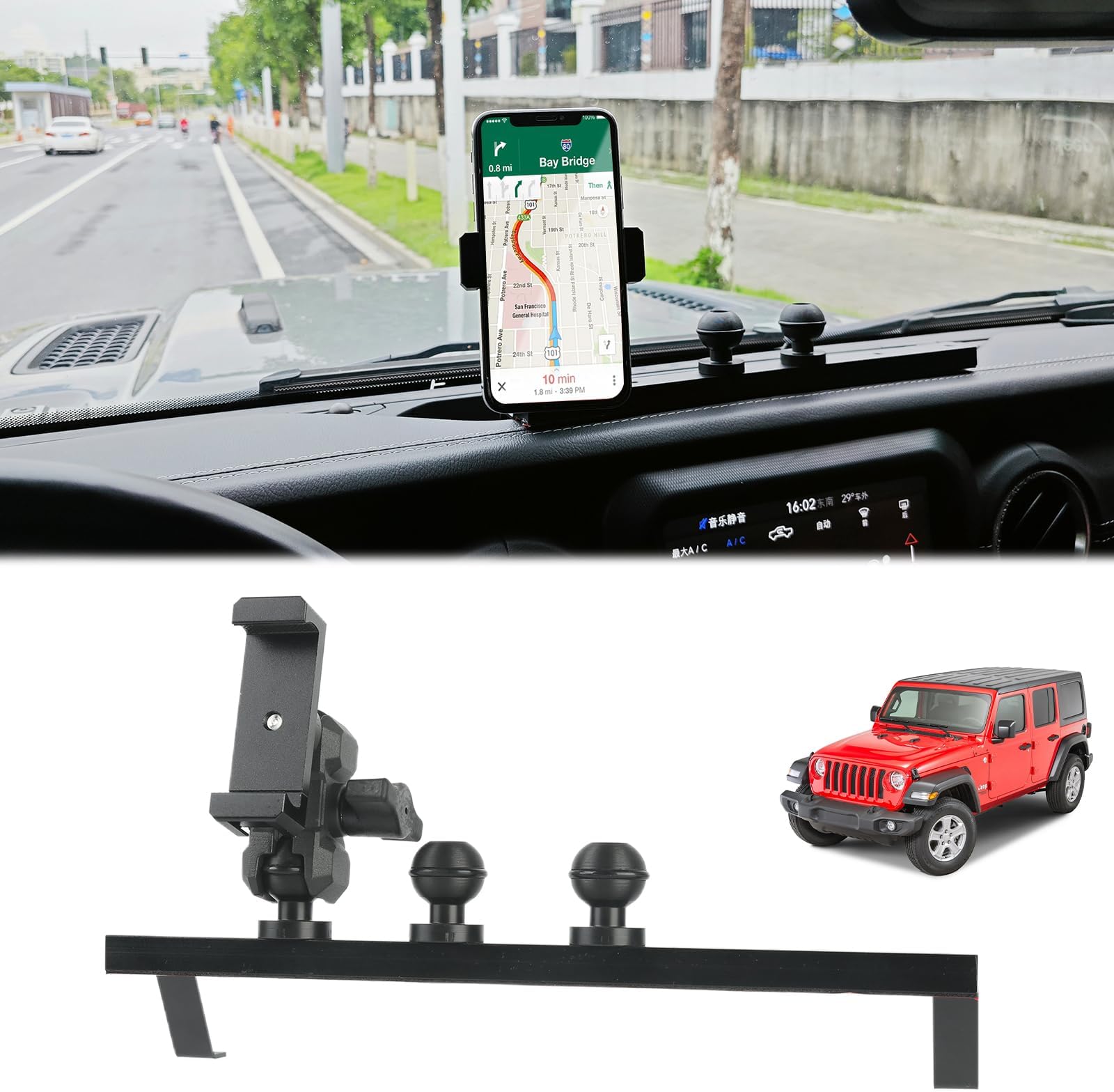 Amazon.com: JL Dashboard Cell Phone Mount,All-Metal Structure,360 ...