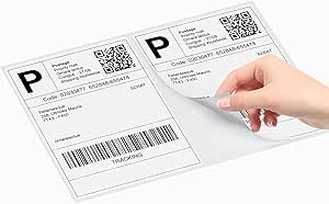 Amazon.com : Coopaty Half Sheet Shipping Labels 8.5" x 5.5" Sticker ...