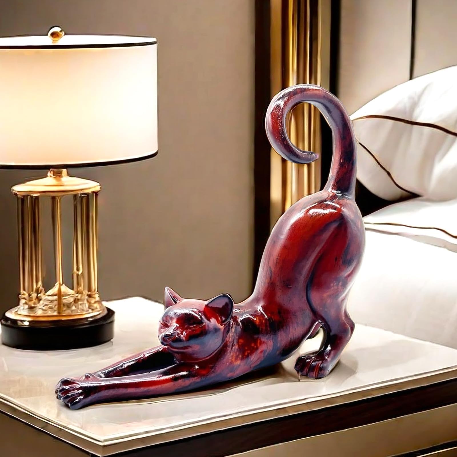 Amazon.com : Achla Designs CAT-05 Coy Cat Statue Sculpture Indoor ...