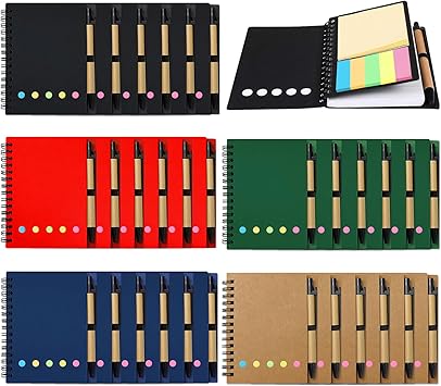 Amazon.com : 30 Pack Spiral Notebook and Pen Set, Lined Small Notebook ...