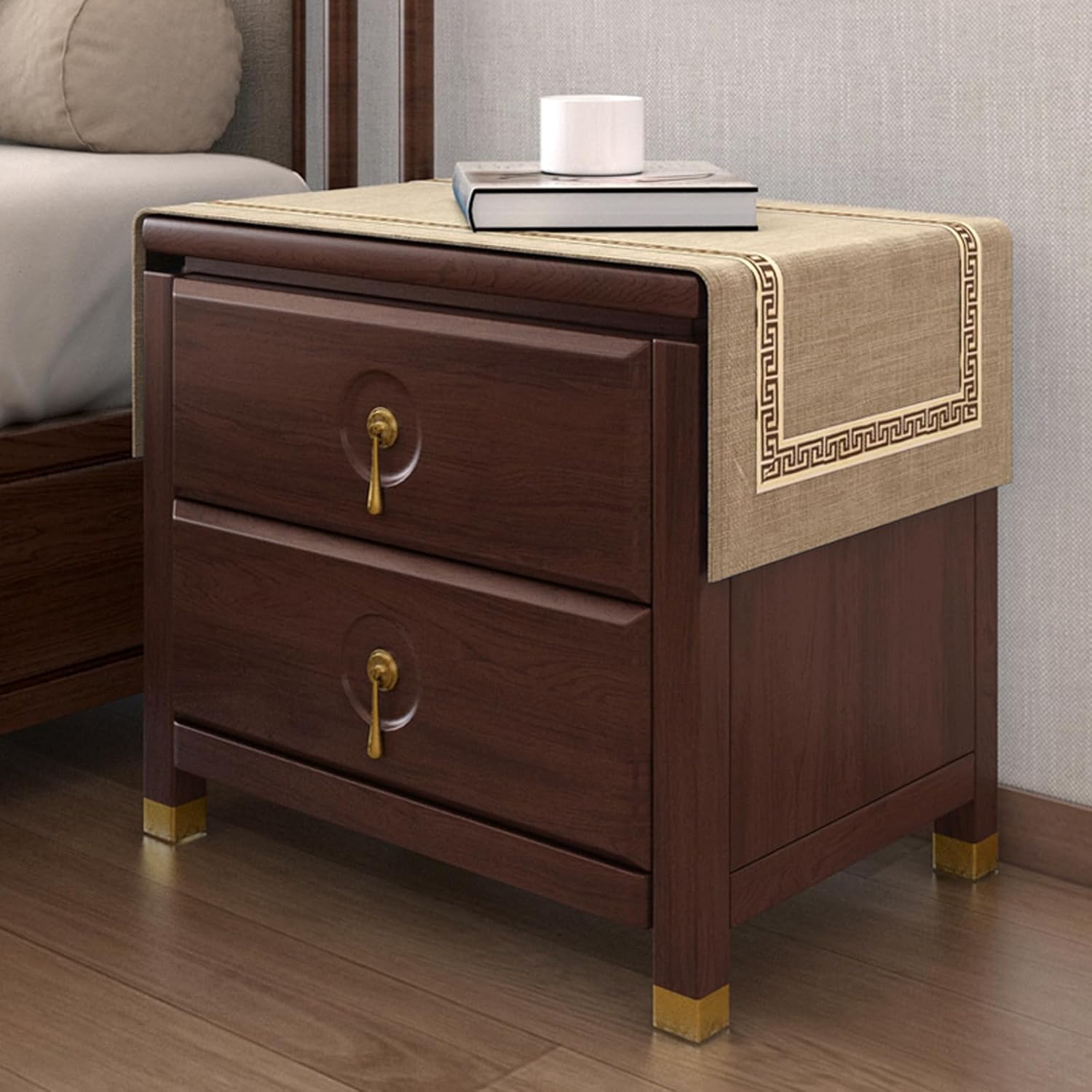 Amazon.com: Utobanh Cotton Linen Bedside Tablecloth End Table Cover ...