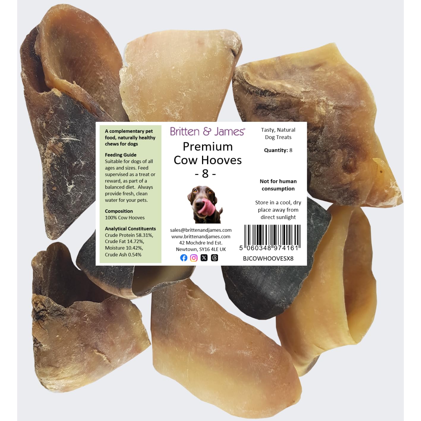 8 Cow Hooves for Dogs by Britten and James. 100% Natural, Grain Free ...