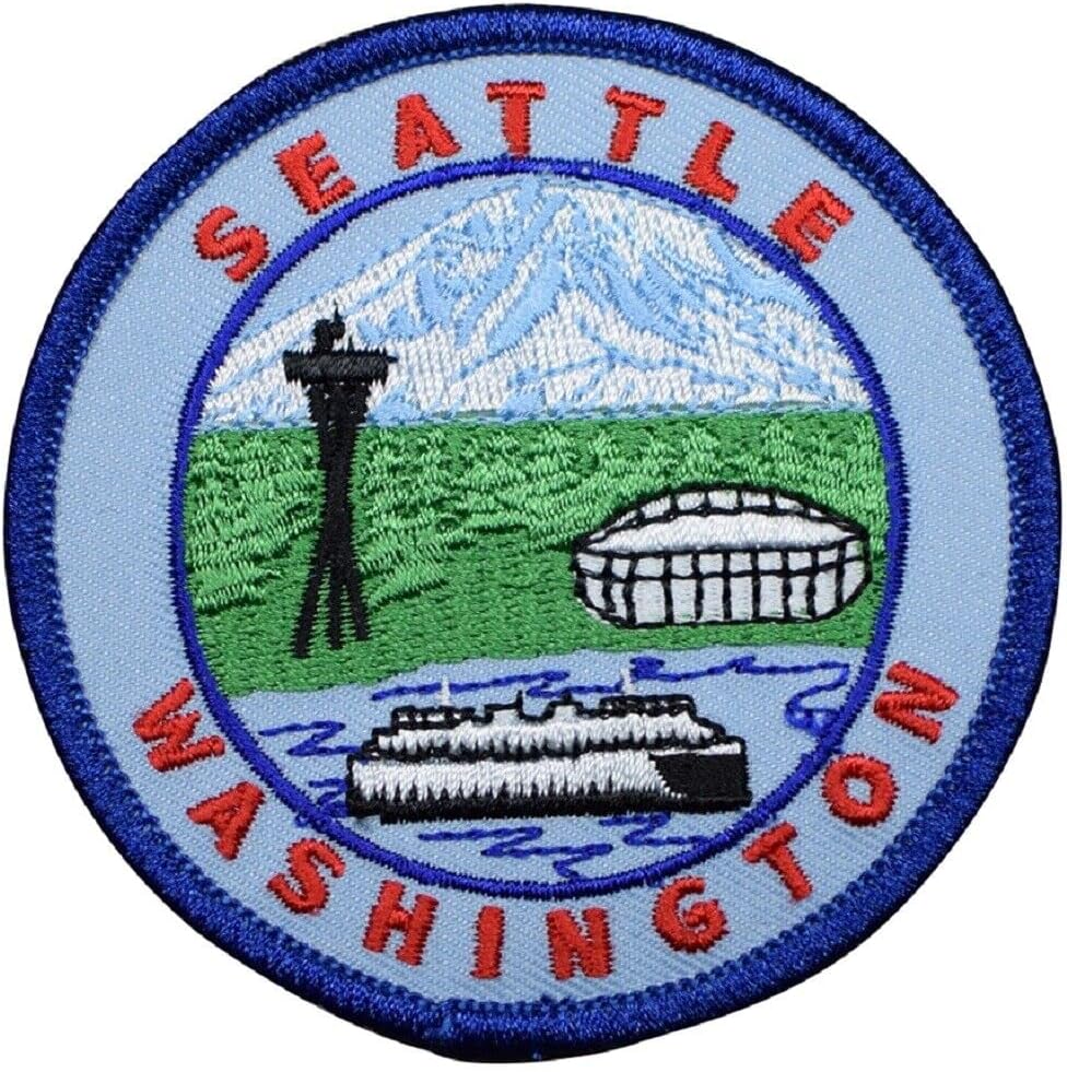 Amazon.com: Seattle Patch Washington Ferry, Mt Rainier, Needle, Stadium ...