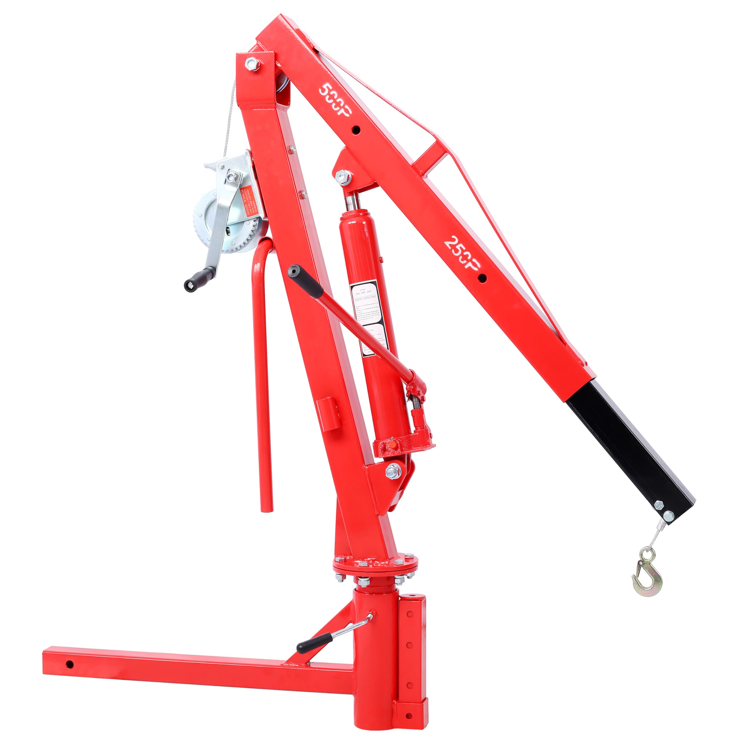 Hydraulic Lift Crane XtremepowerUS 500LB Hydraulic Hitch-Mount Crane ...