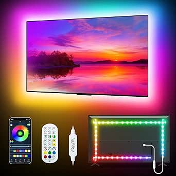 Daymeet TV LED Backlights, 16.4ft Music Sync LED Lights Strip for 55-85 ...