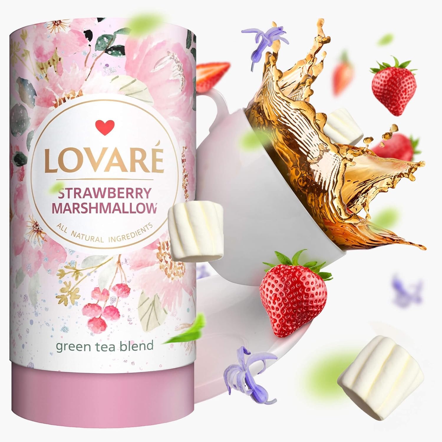 Amazon.com : LOVARE Strawberry Marshmallow Loose Leaf Tea 80 g - Made ...