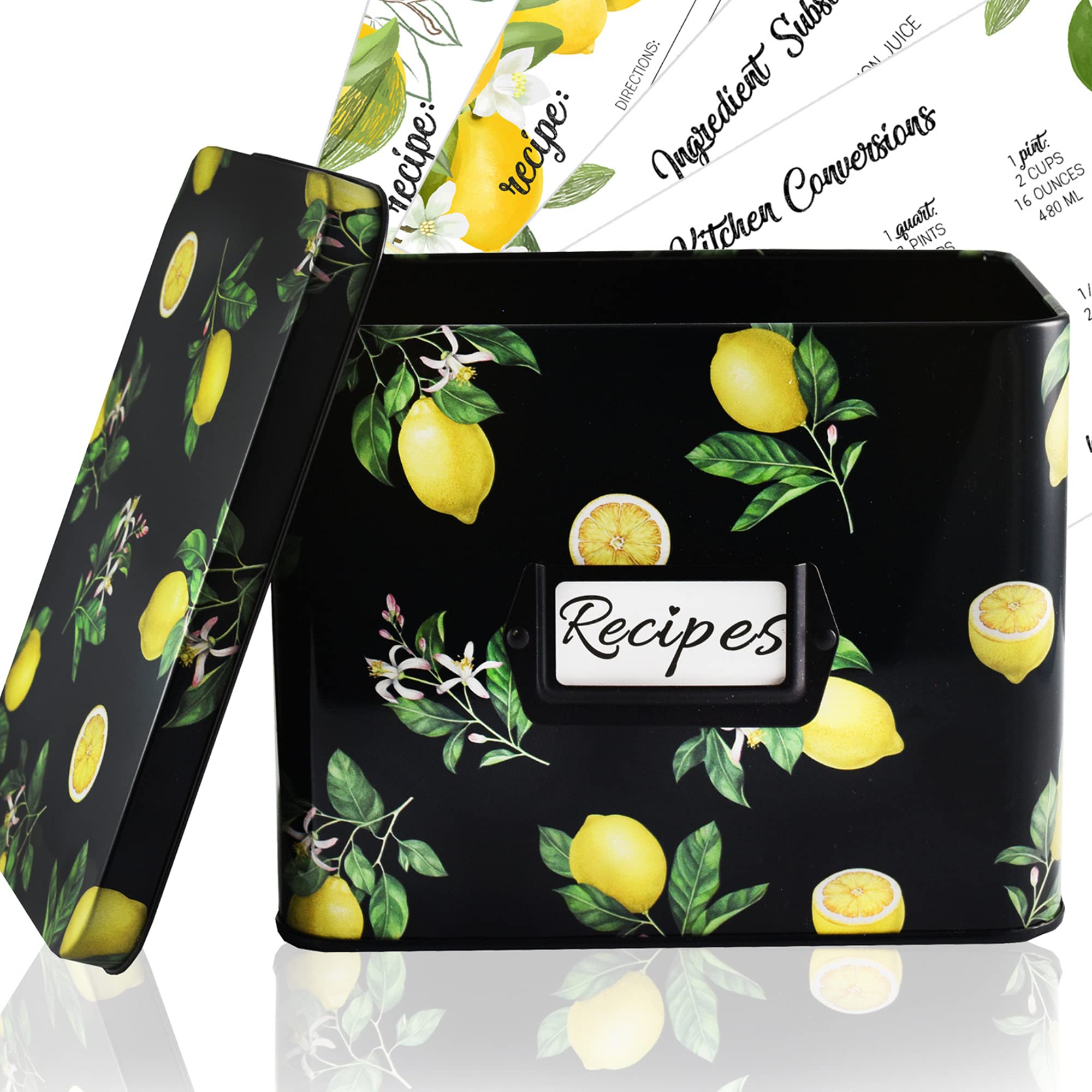 Buy Baking & Beyond Recipe Tin, Tin Recipe Box with Cards, Recipe Card ...