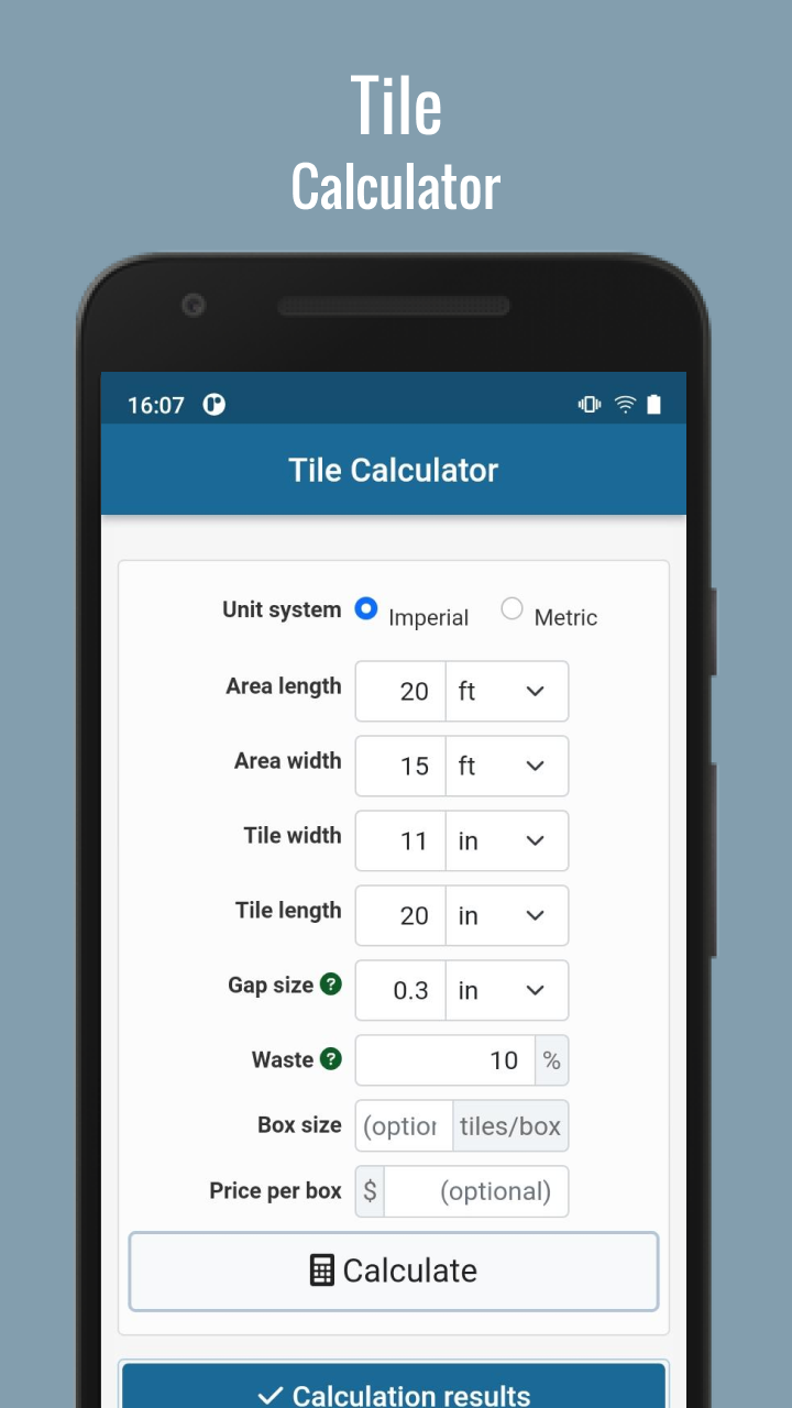 Tile Calculator - App on Amazon Appstore