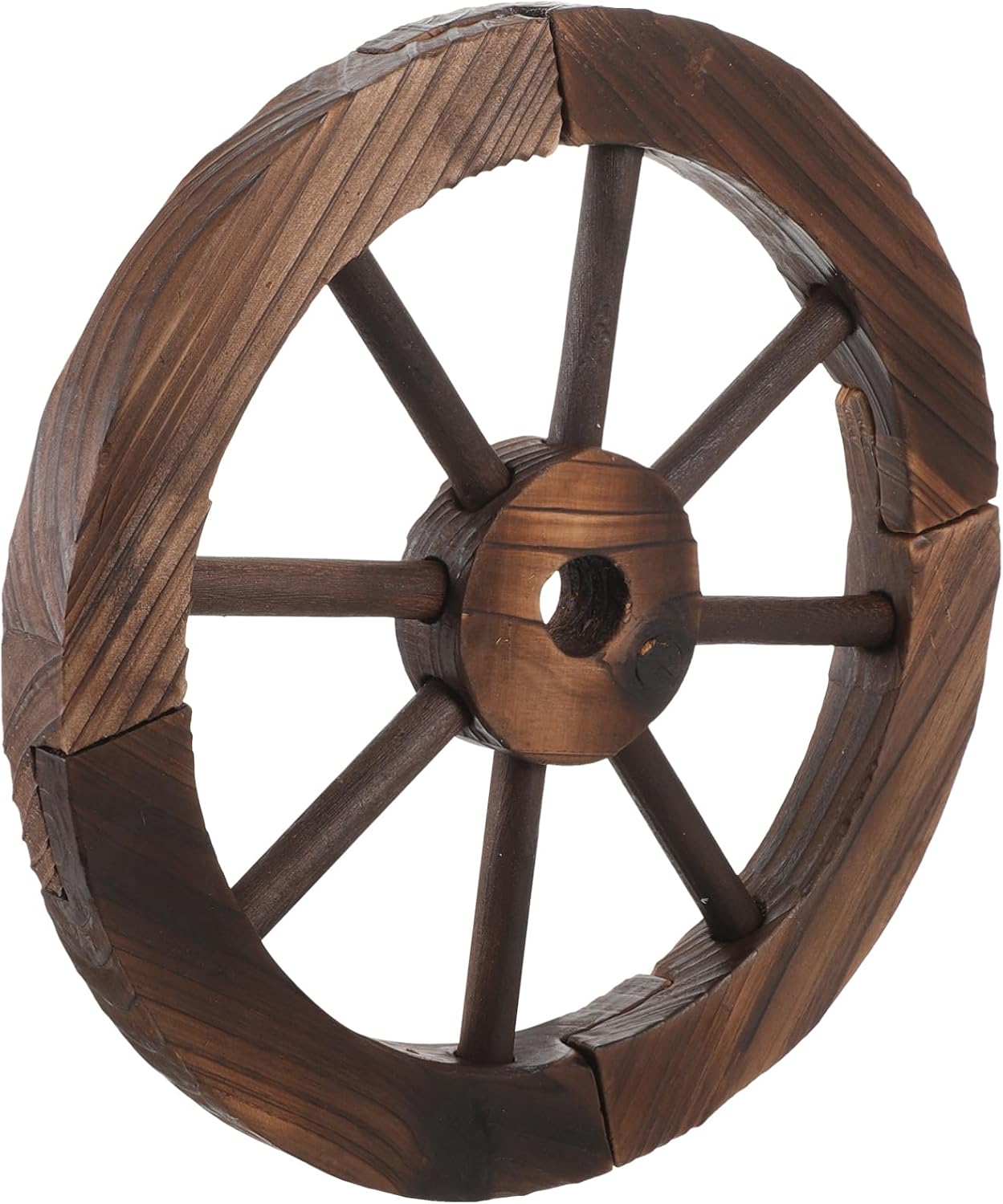 OFFSCH Solid Wood Wheel Ornaments Wooden Wheel Ornament Retro Wooden ...