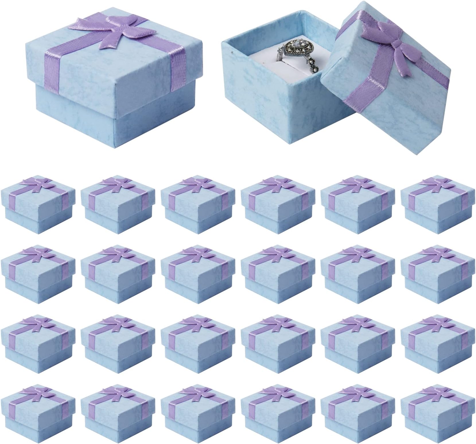 18 Pack Jewellery Ring Gift Boxes, 4 x 4 cm Gift Boxes Bulk for ...