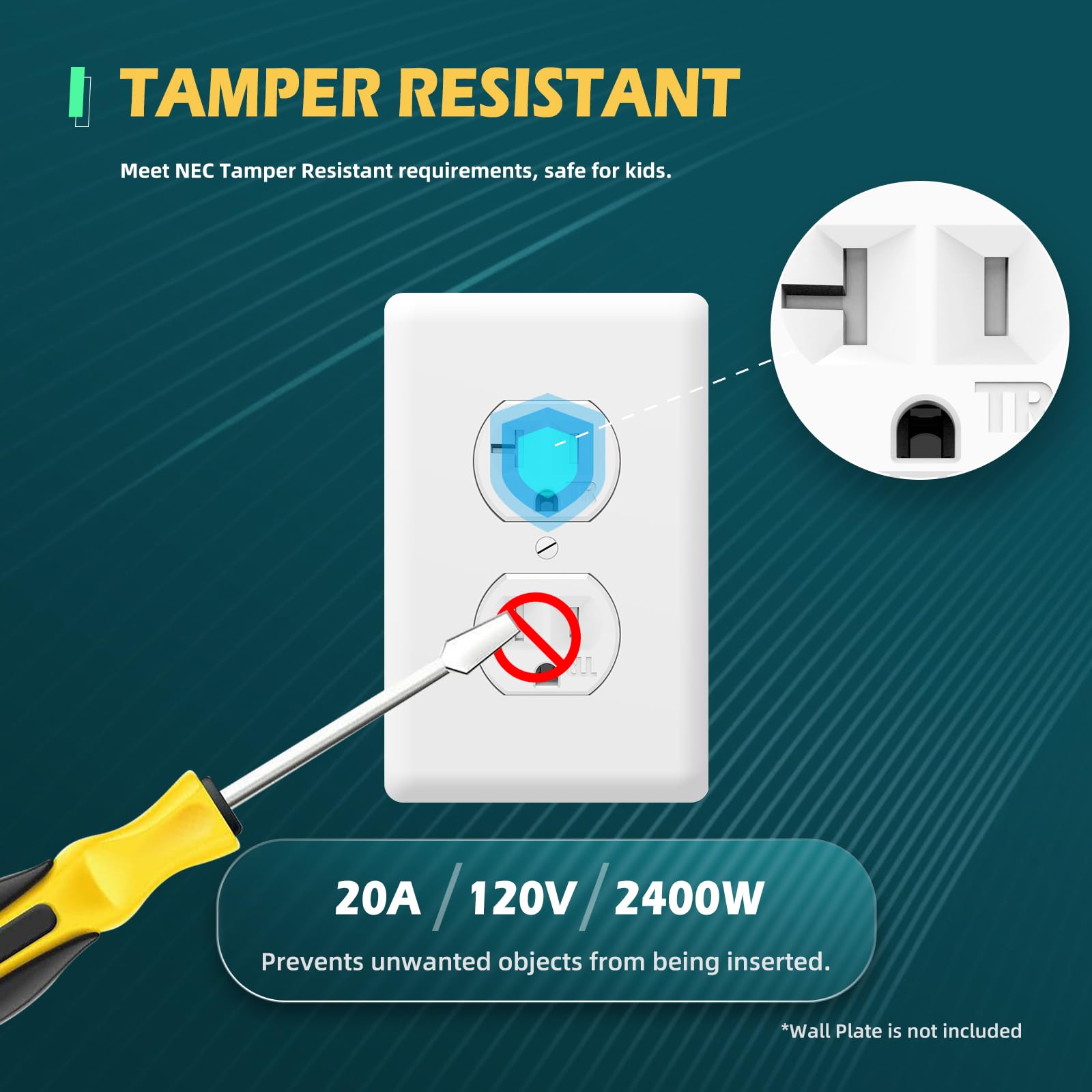 Snapklik.com : Duplex Wall Receptacle Outlets, 20A Tamper-Resistant ...