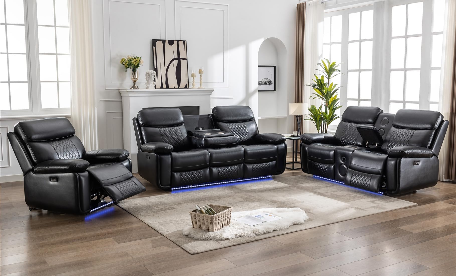 Amazon.com: COMHOMA Power Living Room Furniture Sets,Electric Recliner ...