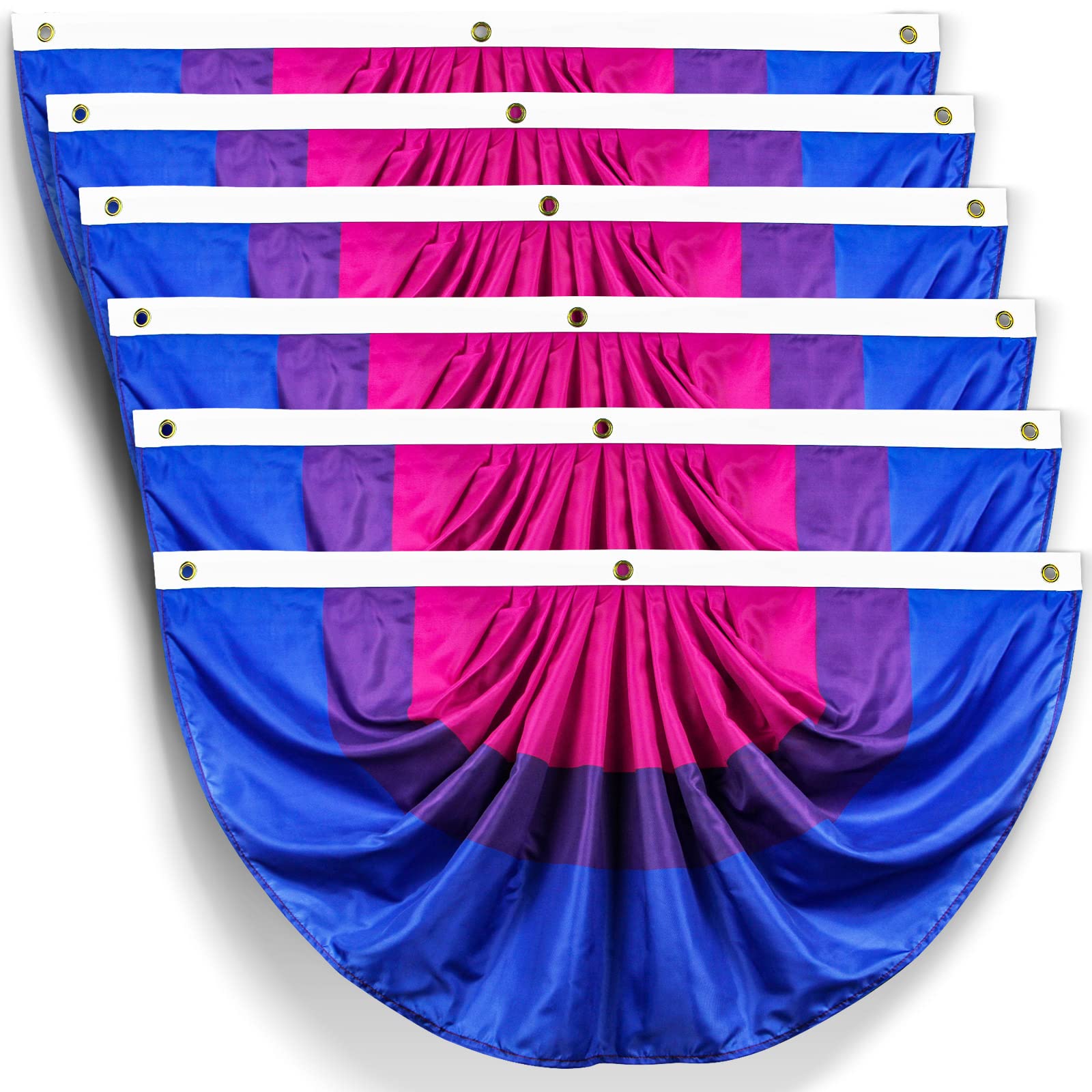 Snapklik.com : 6 Pieces Bisexual Pride Pleated Fan Flag Rainbow Bunting ...