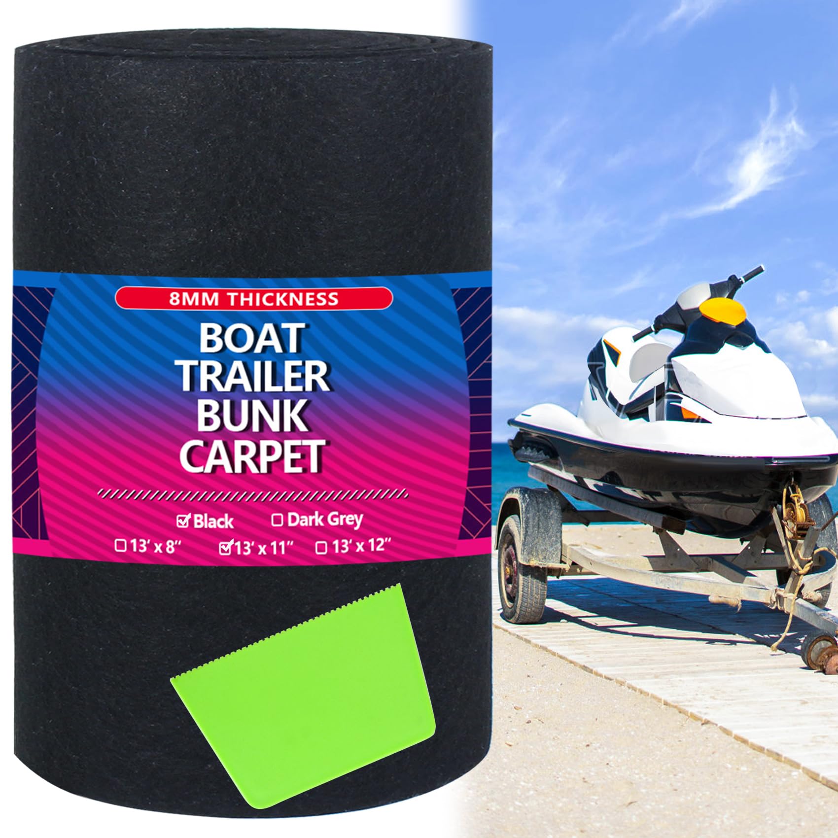 Amazon.com: Boat Trailer Bunk Carpet Black, Boat Bunk Carpet 13ft x ...