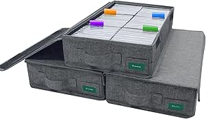 T WaveTree Cassette Tape Storage Box Pack of 3, Durable Cassette Tape ...