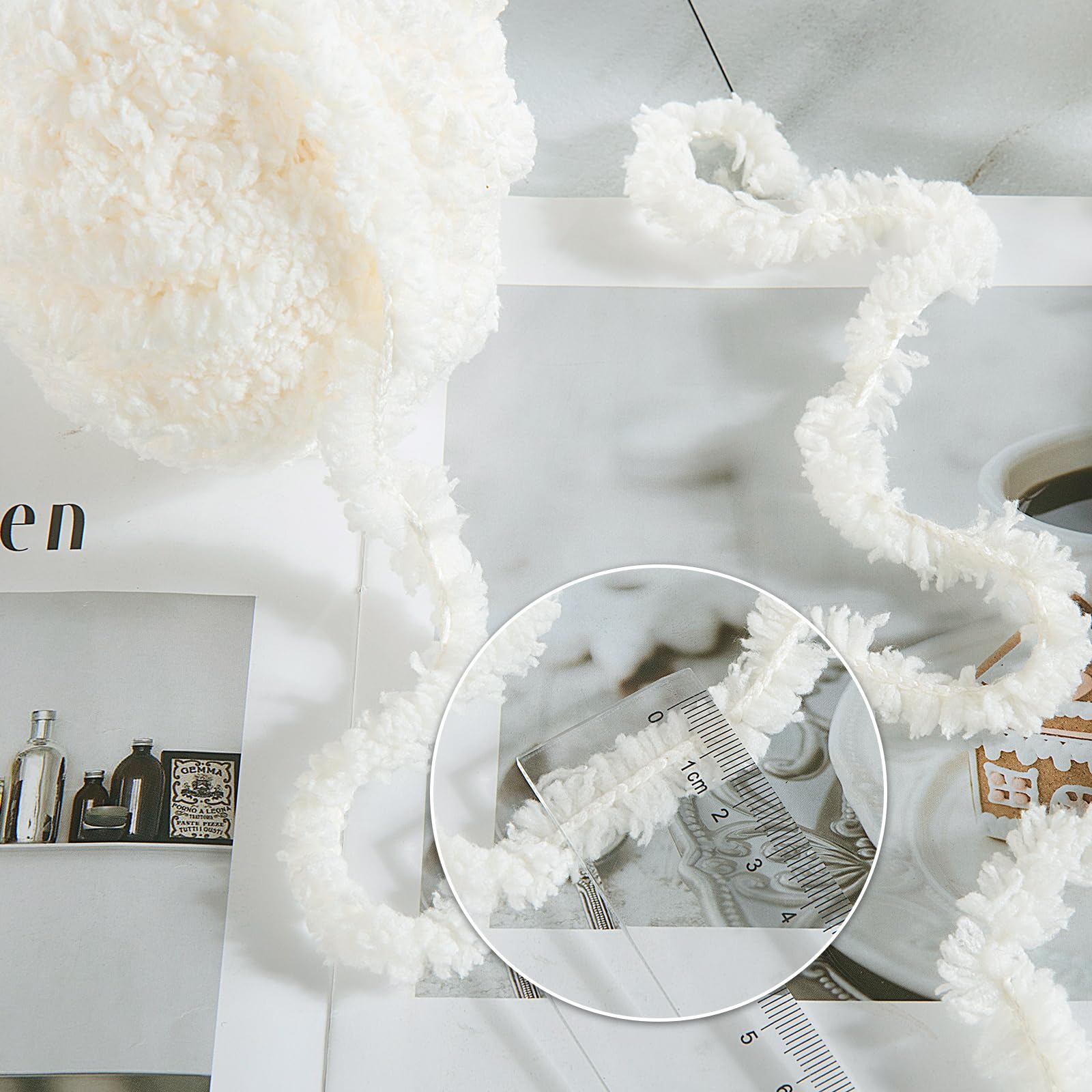 Snapklik.com : HOMBYS Soft Sheepy Cotton Tail Yarn,Fluffy Plush Faux ...